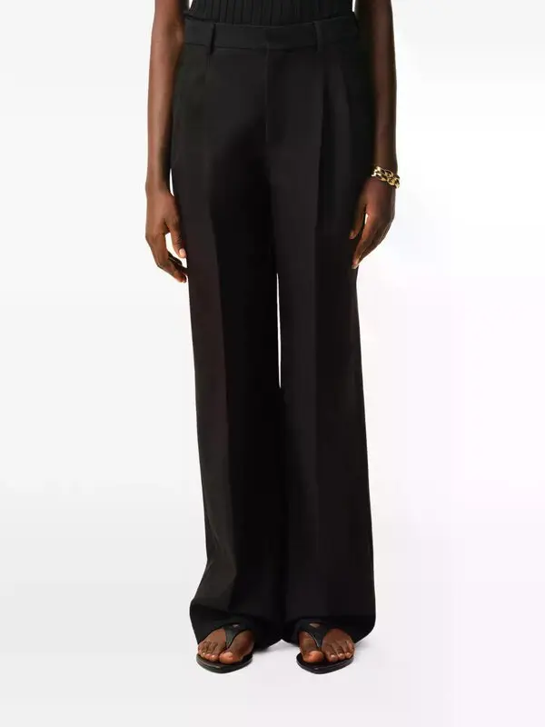 AMI Paris Wool Canvas Wide Leg Trousers