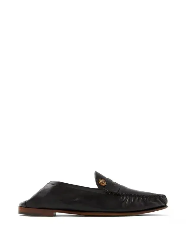 Versace Guanto Leather Loafers With Medusa Hardware - Black