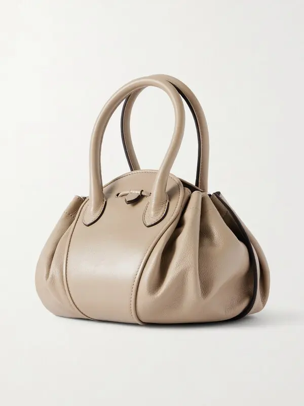 Marni Tulipea Ruched Leather Shoulder Bag