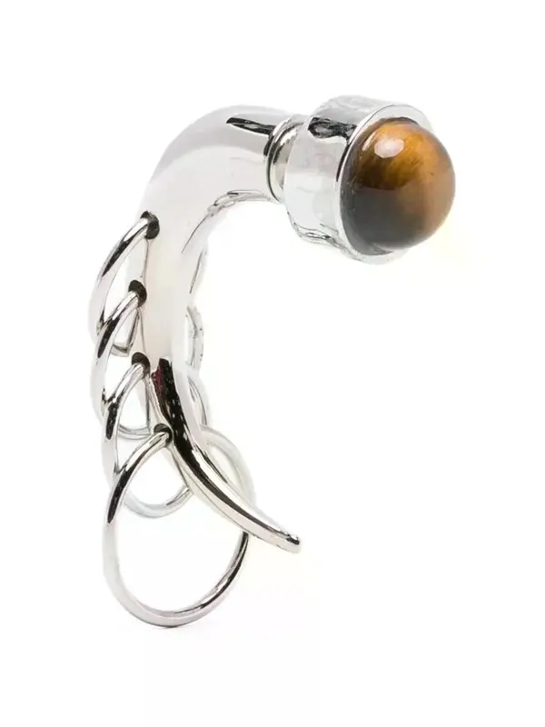 PANCONESI Pierced Spina Ring Detail Earrings - Silver