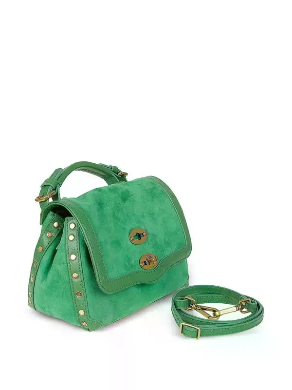 ZANELLATO Baby Postina Suede Tote Bag With Leather Trim - Green