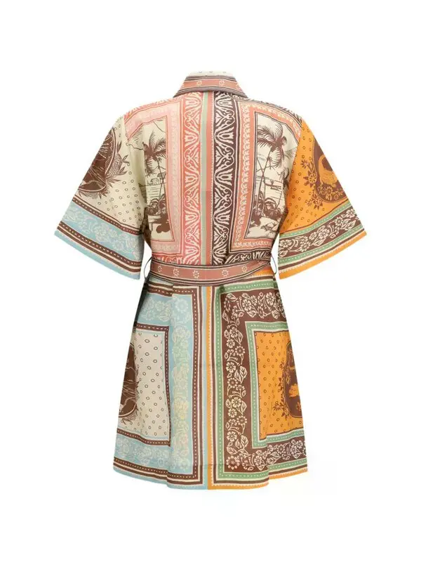 ALEMAIS Printed Mini Shirtdress
