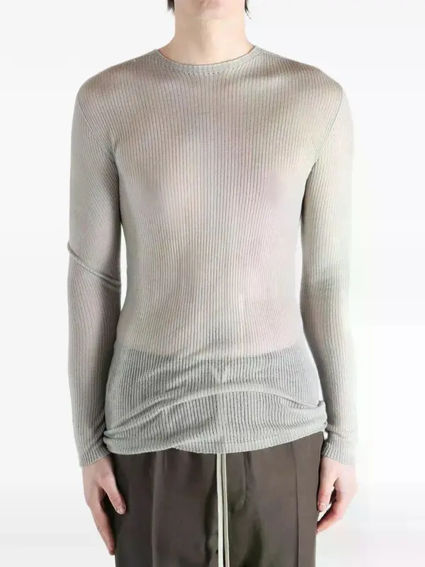 Rick Owens Ribbed Knit Semi-sheer T-shirt