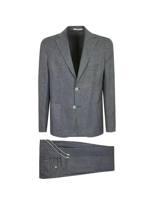 Eleventy Single-breasted Notched-lapel Blazer - Grey