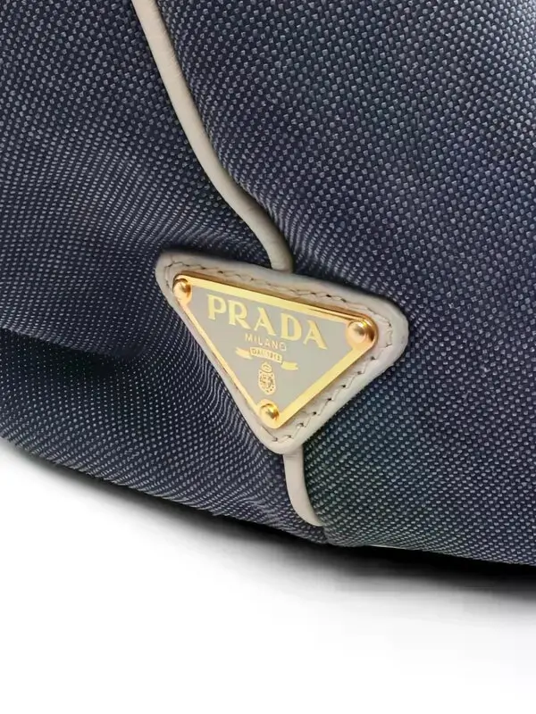 Prada 2000s Jacquard Logo Tote Bag - Blue