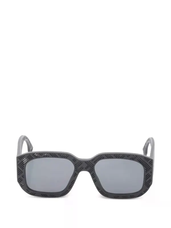 Fendi Ff Pattern Square Frame Sunglasses - Grey