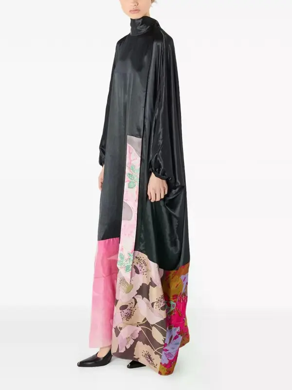 MARINE SERRE Silk Maxi Dress With Scarf Detail