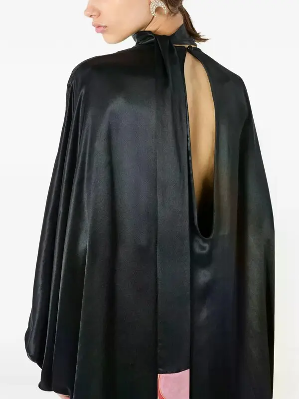 MARINE SERRE Silk Maxi Dress With Scarf Detail