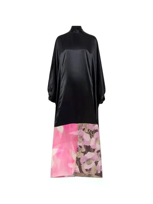 MARINE SERRE Silk Maxi Dress With Scarf Detail