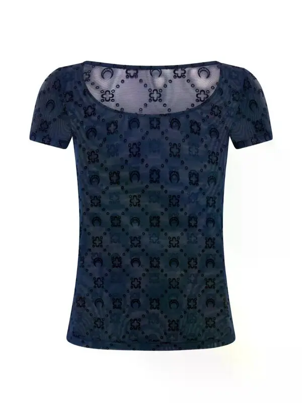 MARINE SERRE Moonogram Mesh T-shirt - Blue