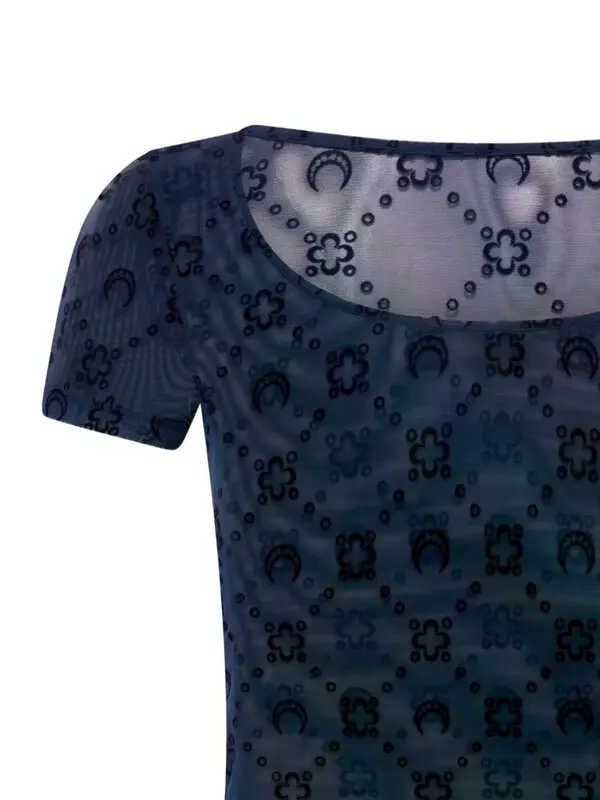 MARINE SERRE Moonogram Mesh T-shirt - Blue