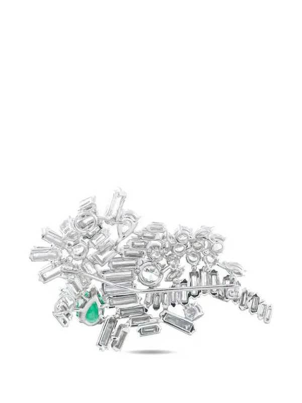 LB EXCLUSIVE Diamond And Emerald Brooch