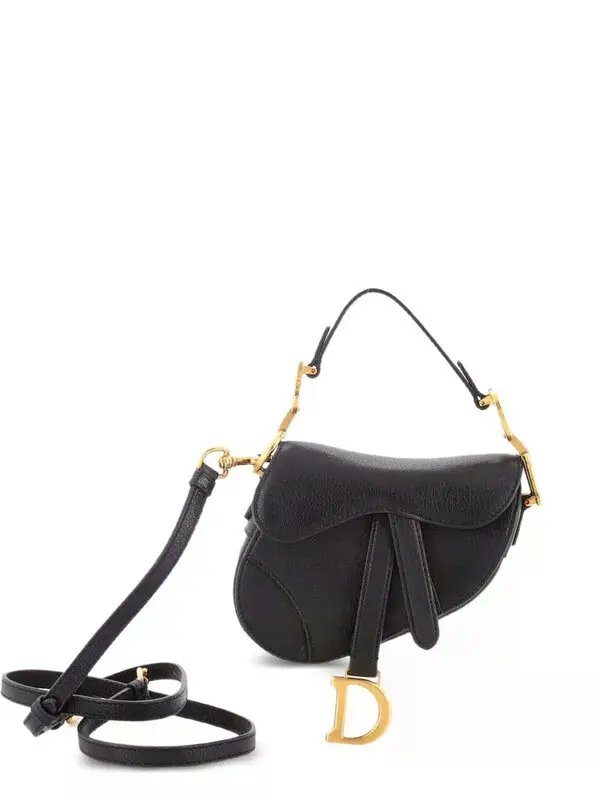 Dior Saddle Handbag With Strap - Black