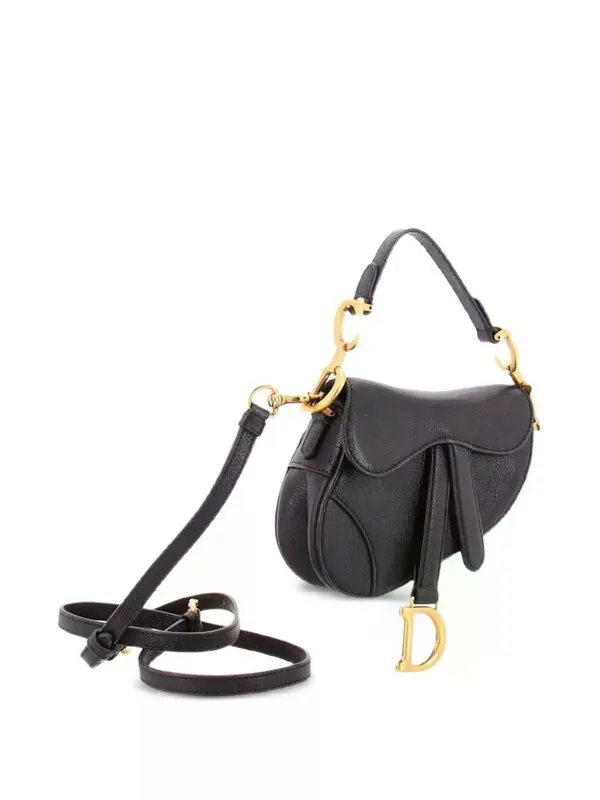 Dior Saddle Handbag With Strap - Black