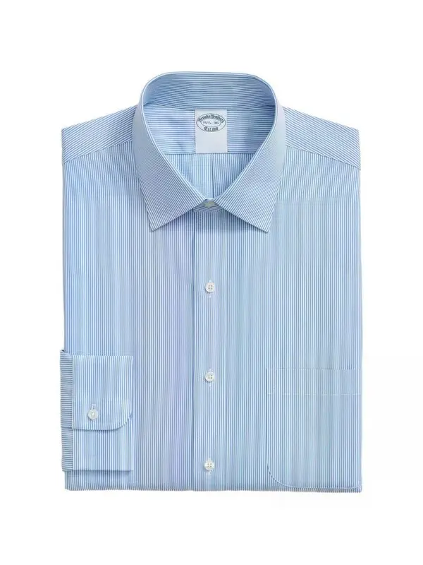 Brooks Brothers Chest-pocket Striped-pattern Shirt - Blue
