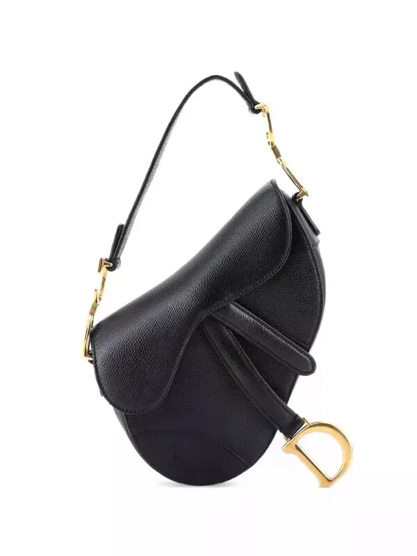 Dior Saddle Handbag Leather Mini Shoulder Bag - Black