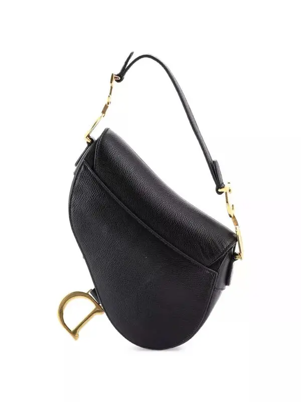 Dior Saddle Handbag Leather Mini Shoulder Bag - Black