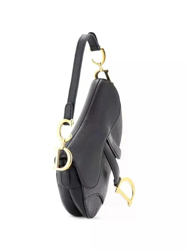 Dior Saddle Handbag Leather Mini Shoulder Bag - Black