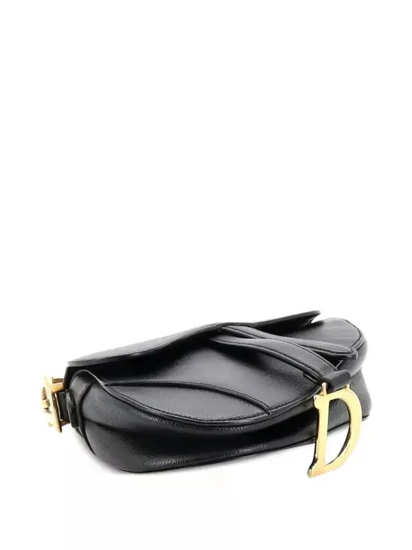 Dior Saddle Handbag Leather Mini Shoulder Bag - Black