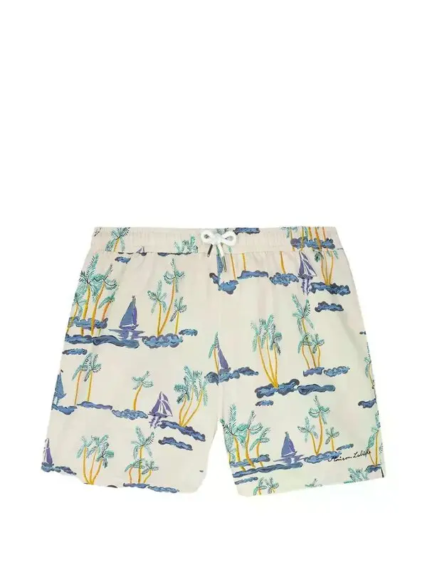 Maison Labiche Boats Printed Swim Shorts - Neutrals