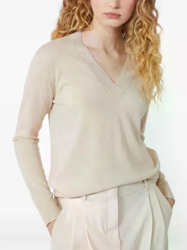 Max Mara V-neck Sweater With Ribbed Hem