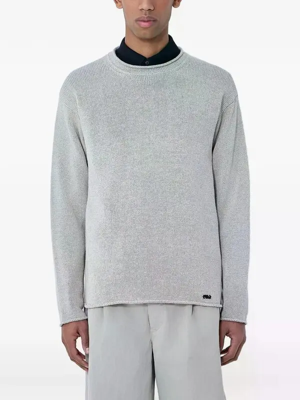 MOOS STUDIO Ribbed Knit Crewneck Sweater