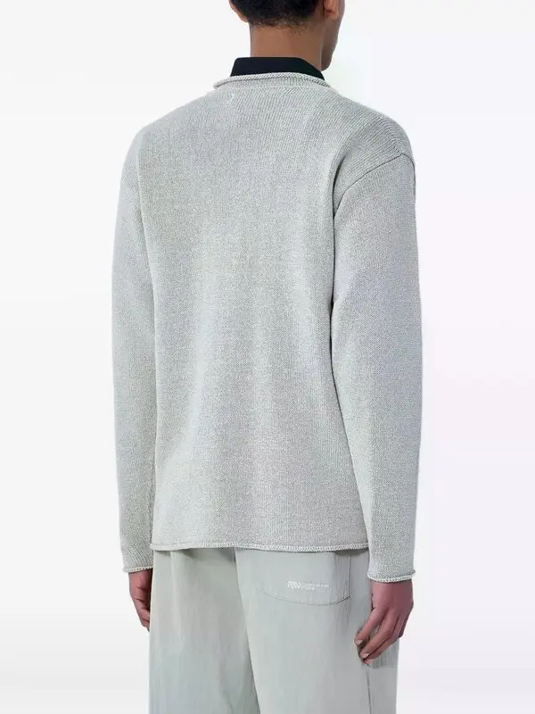 MOOS STUDIO Ribbed Knit Crewneck Sweater