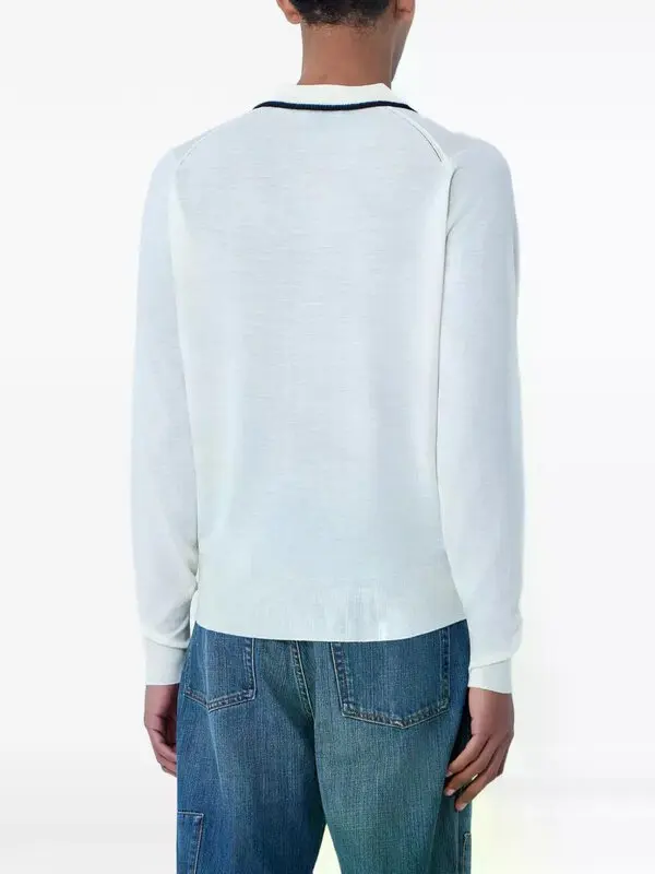 WALES BONNER Point-collar Knitted Polo Shirt