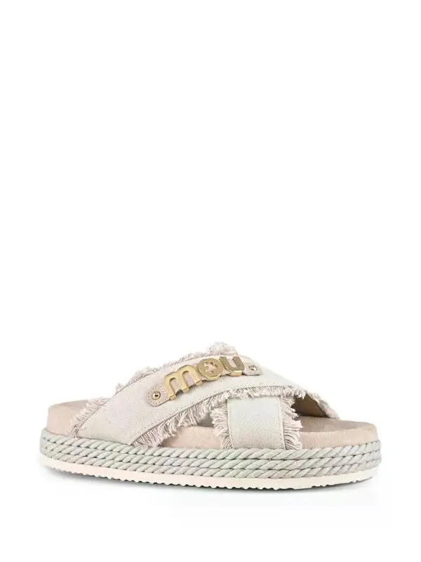 Mou Canvas Criss-cross Sandals