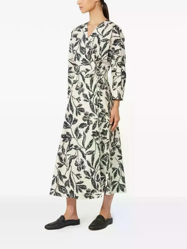 Max Mara Floral-print Midi Dress - Neutrals