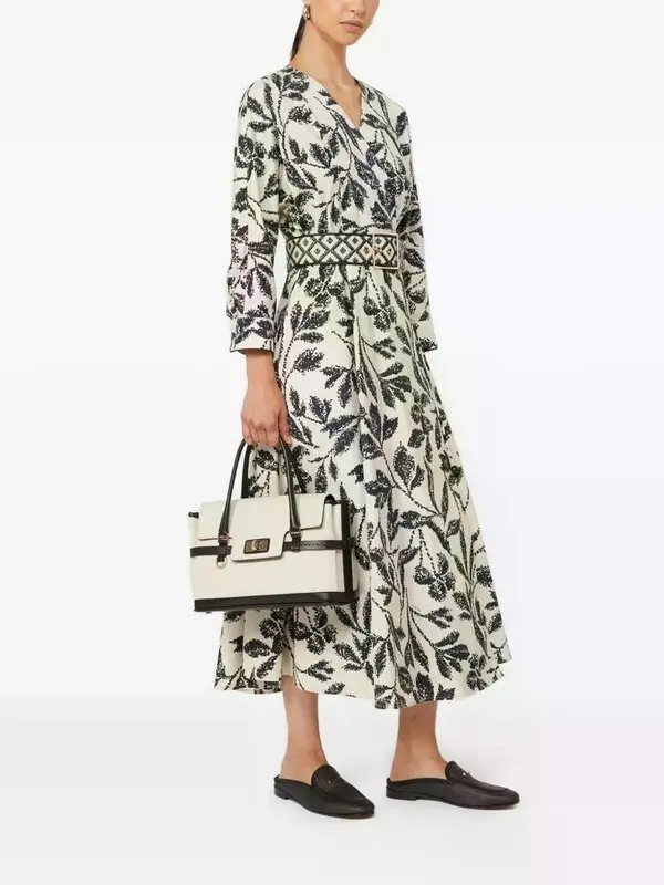 Max Mara Floral-print Midi Dress - Neutrals