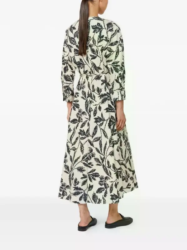 Max Mara Floral-print Midi Dress - Neutrals