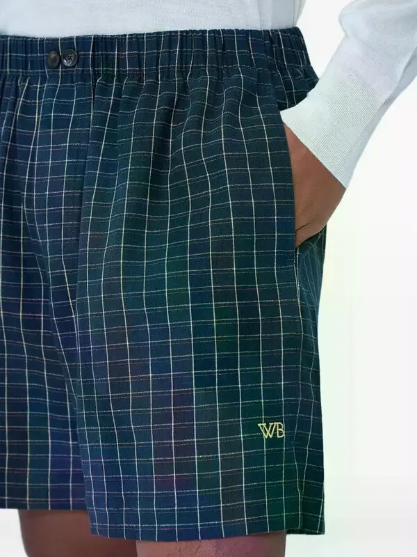 WALES BONNER Checked Tailored Shorts