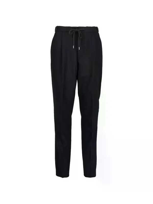 Vintage Pleated Drawstring Trousers - Blue