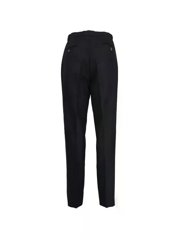 Vintage Pleated Drawstring Trousers - Blue