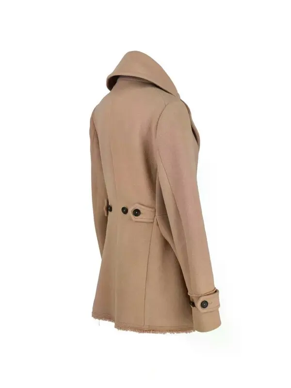 Aquilano.Rimondi Double-breasted Coat With Fringed Hem