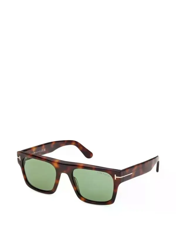 TOM FORD Cyrus Tortoiseshell Pattern Square Frame Sunglasses - Brown