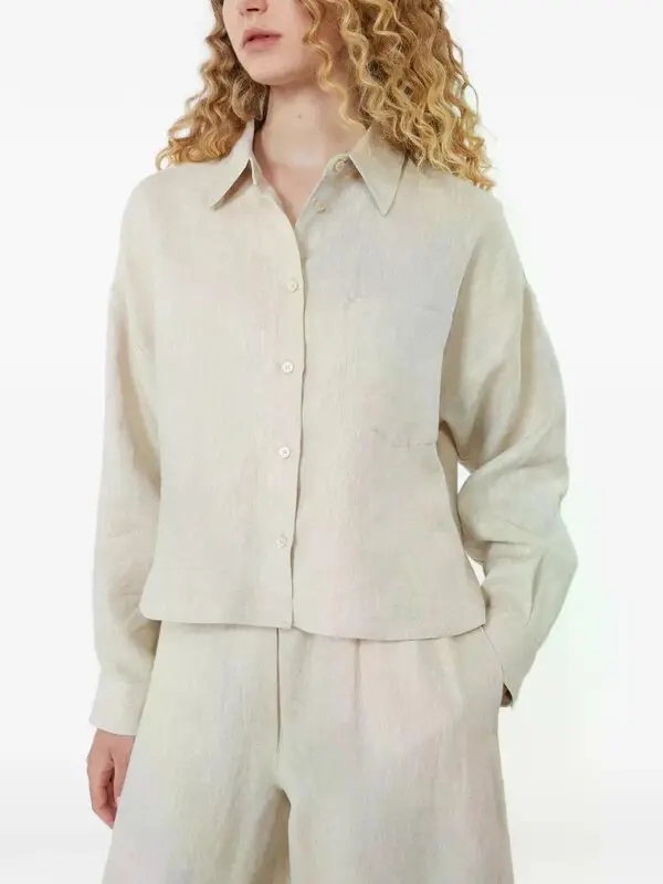 Max Mara Pocket-detail Linen Shirt - Neutrals