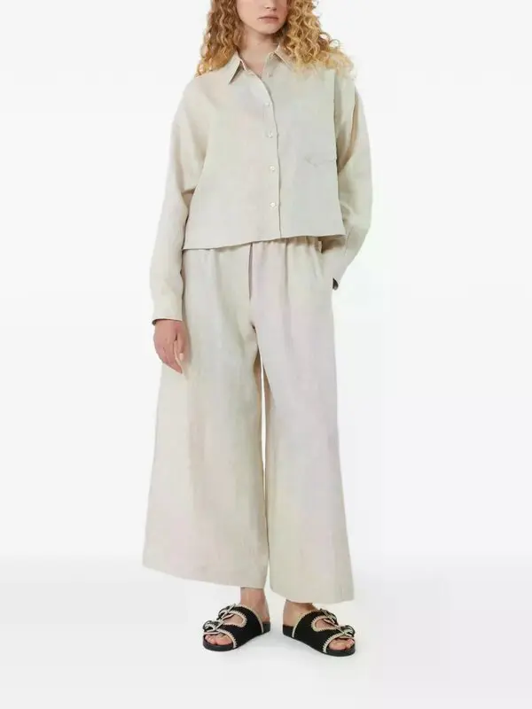 Max Mara Pocket-detail Linen Shirt - Neutrals