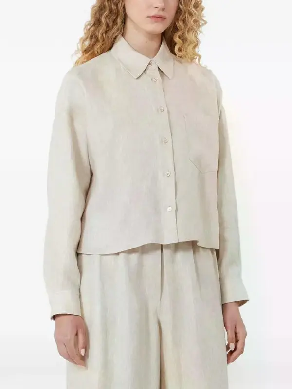 Max Mara Pocket-detail Linen Shirt - Neutrals