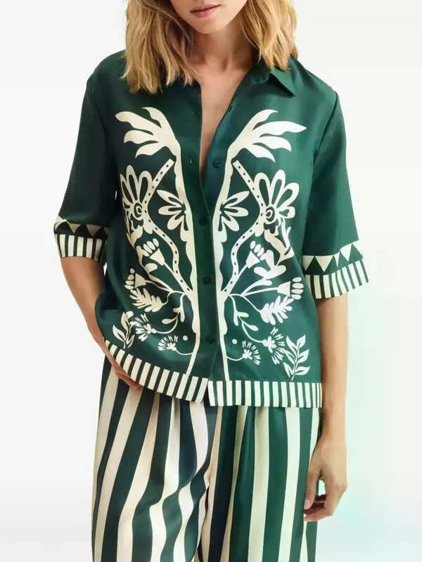 ERES Floral-print Shirt - Green