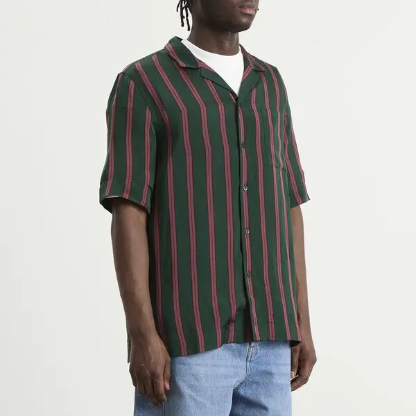 Dries Van Noten Fluid Striped Viscose Silk Shirt