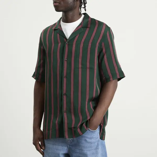 Dries Van Noten Fluid Striped Viscose Silk Shirt