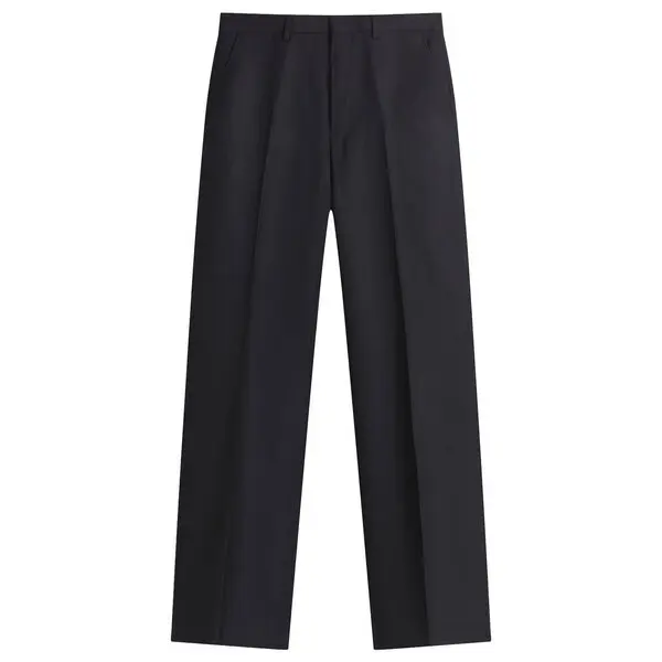 Dries Van Noten Pinstripe Worsted Wool Trouser - Navy