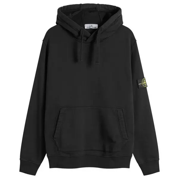 Stone Island Garment Dyed Hoodie - Black