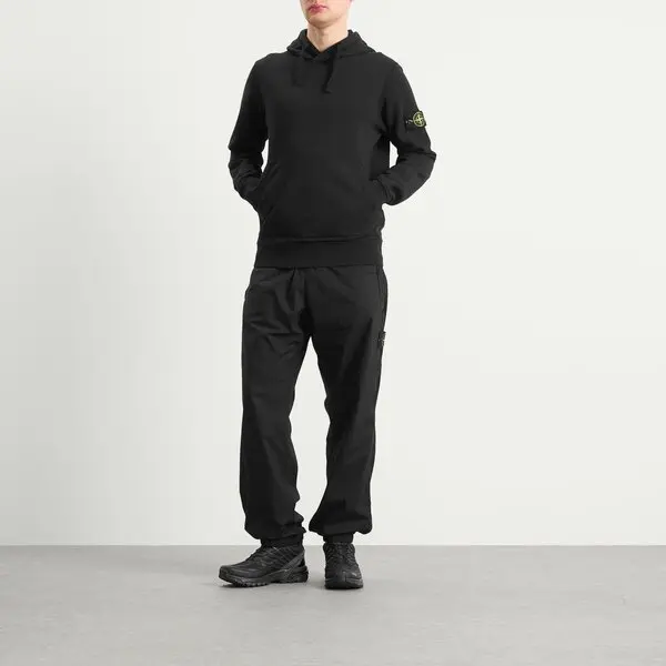 Stone Island Garment Dyed Hoodie - Black