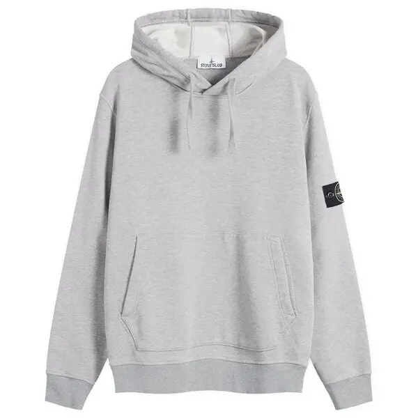 Stone Island Garment Dyed Hoodie - Melange Grey