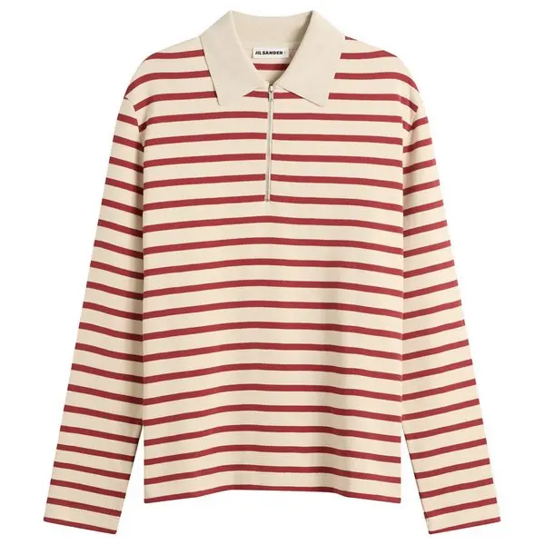 JIL SANDER Stripe Long Sleeve Polo