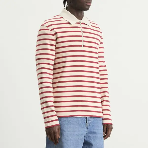 JIL SANDER Stripe Long Sleeve Polo