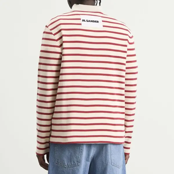 JIL SANDER Stripe Long Sleeve Polo